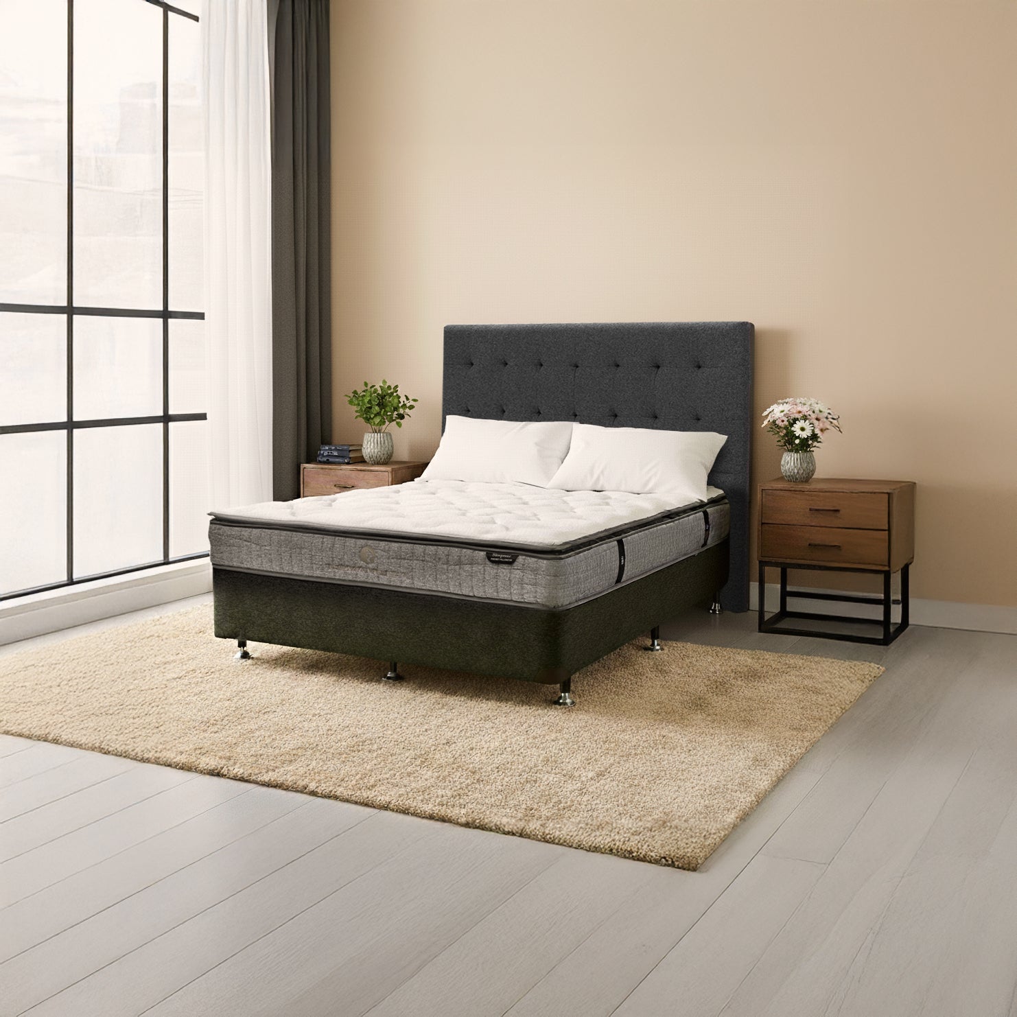 Lomax Pocket Pillowtop Bed with Headboard - Built for Better Sleep– Beds4U